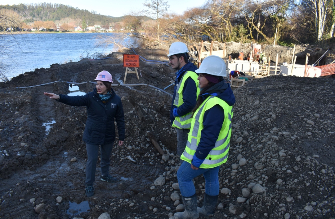 Construcción de nuevo embarcadero Matta en barrio Las Ánimas de Valdivia muestra sus primeros ...